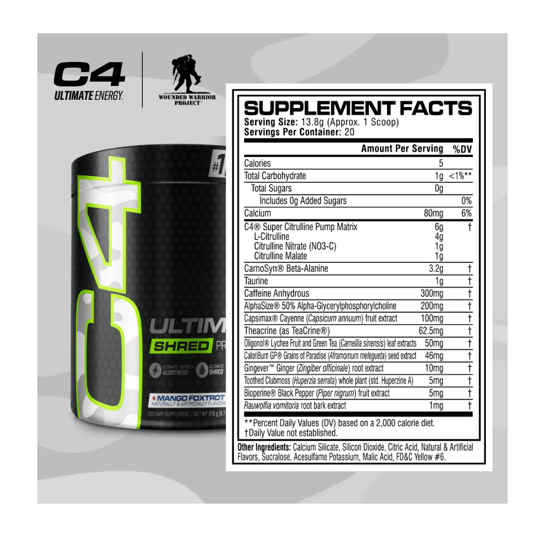 C4 Ultimate® Shred X Wounded Warrior Project® Pre-Workout - GENMAG